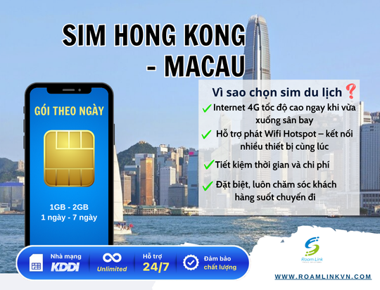 Sim Hong Kong - Macau : Gói theo ngày